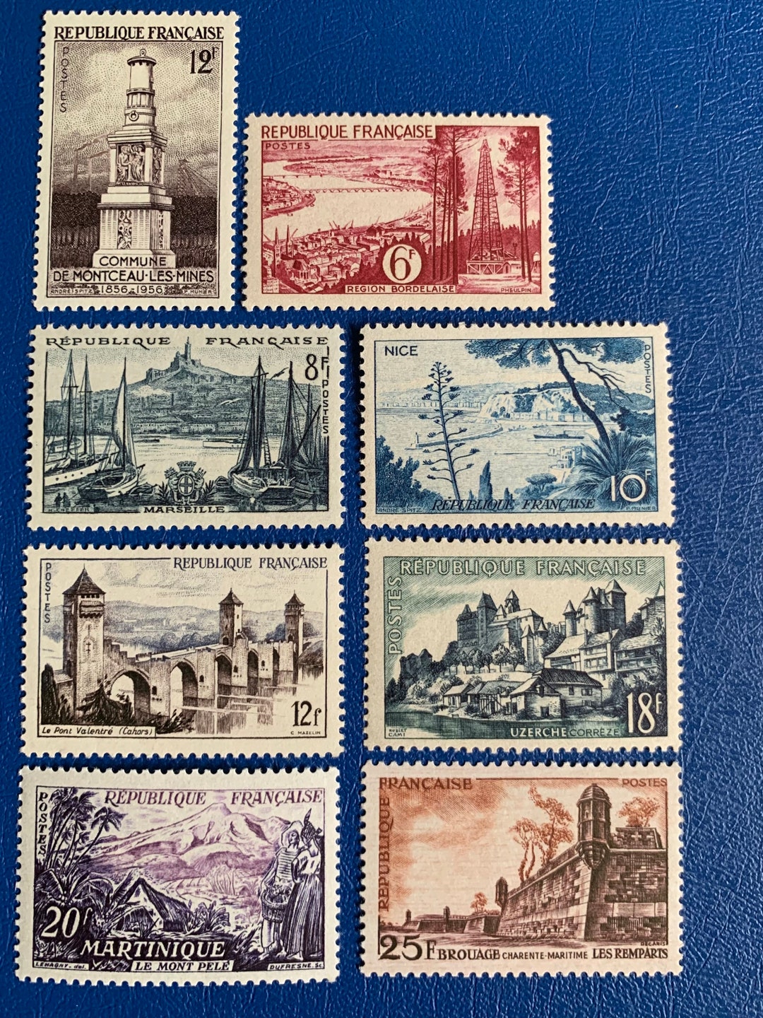 France Original Vintage Postage Stamps 1955 Tourism for - Etsy