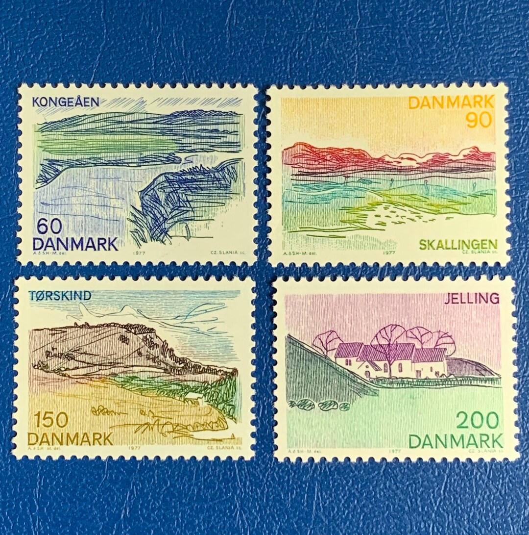 Denmark Original Vintage Postage Stamps 1977 Landscapes for the ...