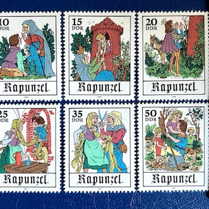 Germany DDR Original Vintage Postage Stamps 1978 Fairytales: Rapunzel ...