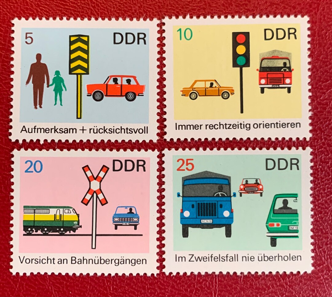 Germany DDR Original Vintage Postage Stamps 1968 Traffic Safety for the ...
