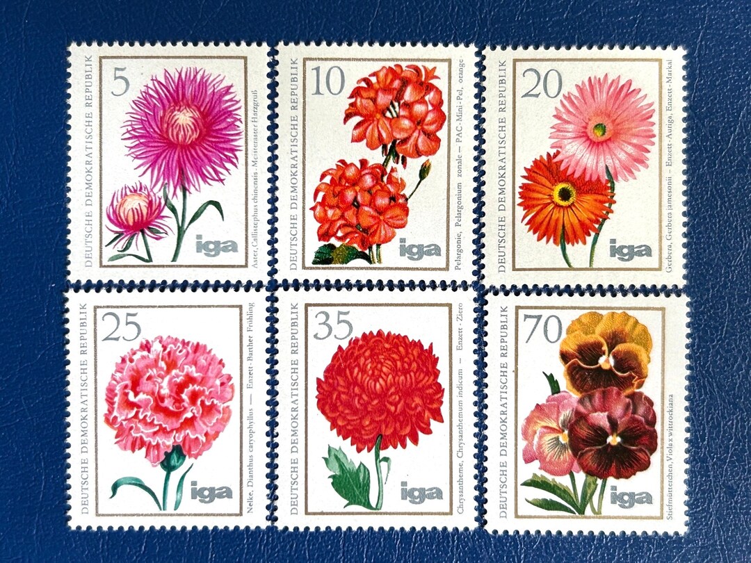 Germany DDR Original Vintage Postage Stamps 1975 Flowers for the ...