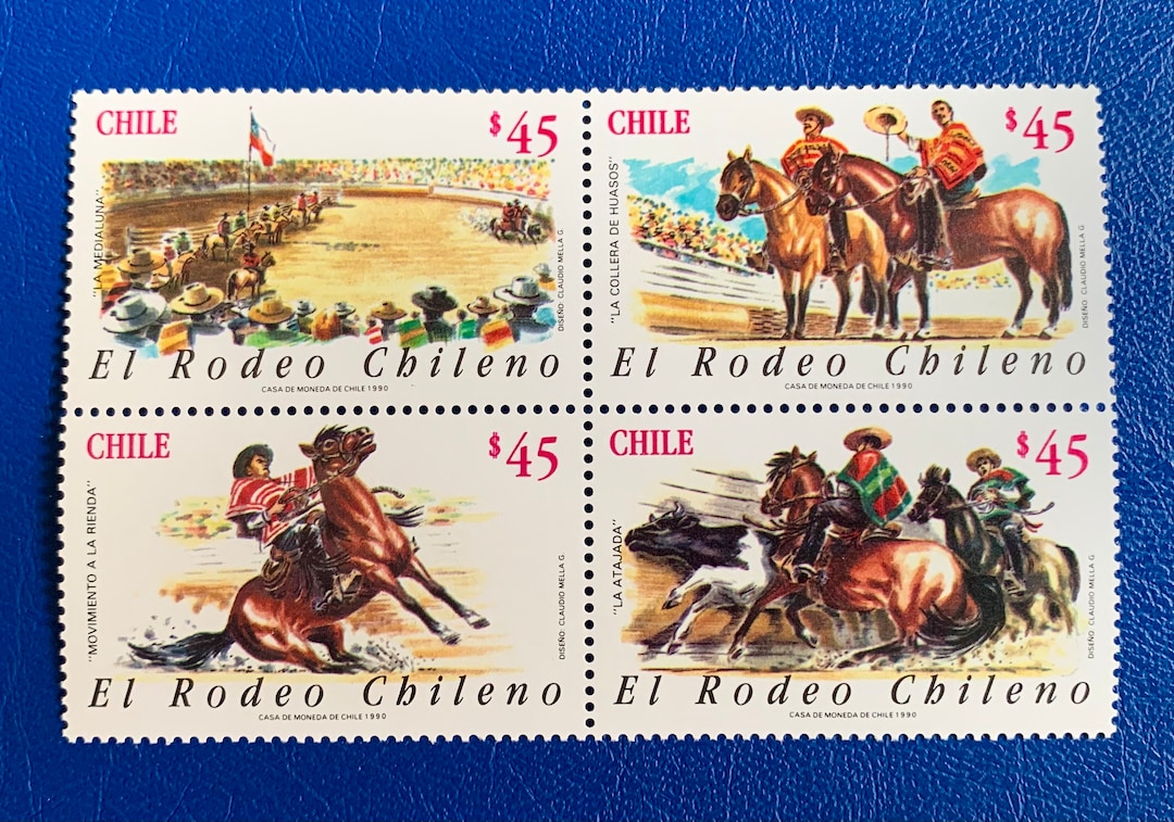 Chile - Original Vintage Postage Stamps- 1990 Chilean Rodeo - for the ...