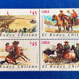 Chile - Original Vintage Postage Stamps- 1990 Chilean Rodeo - for the ...