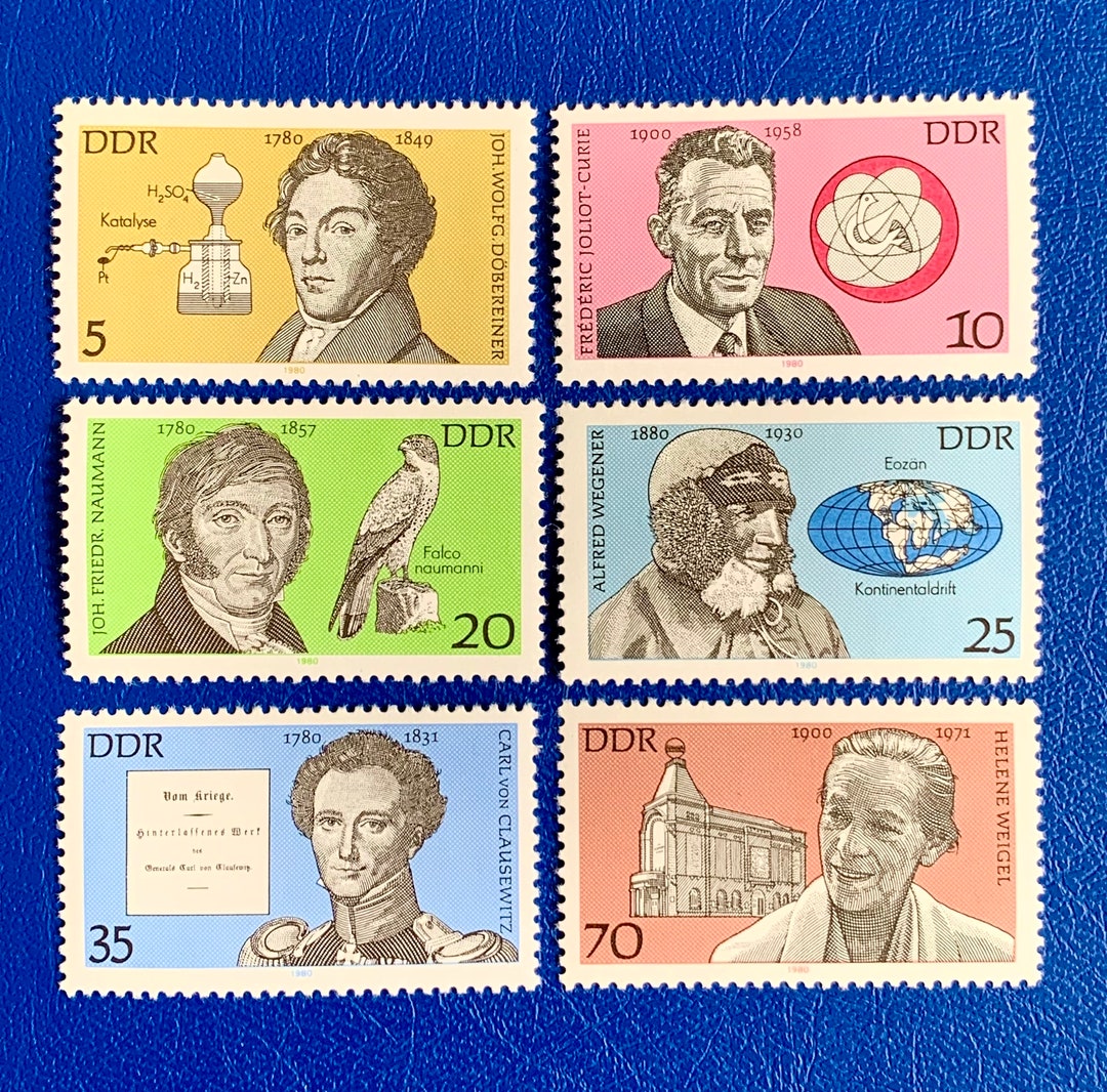 Germany DDR Original Vintage Postage Stamps 1980 Notable Men for the ...