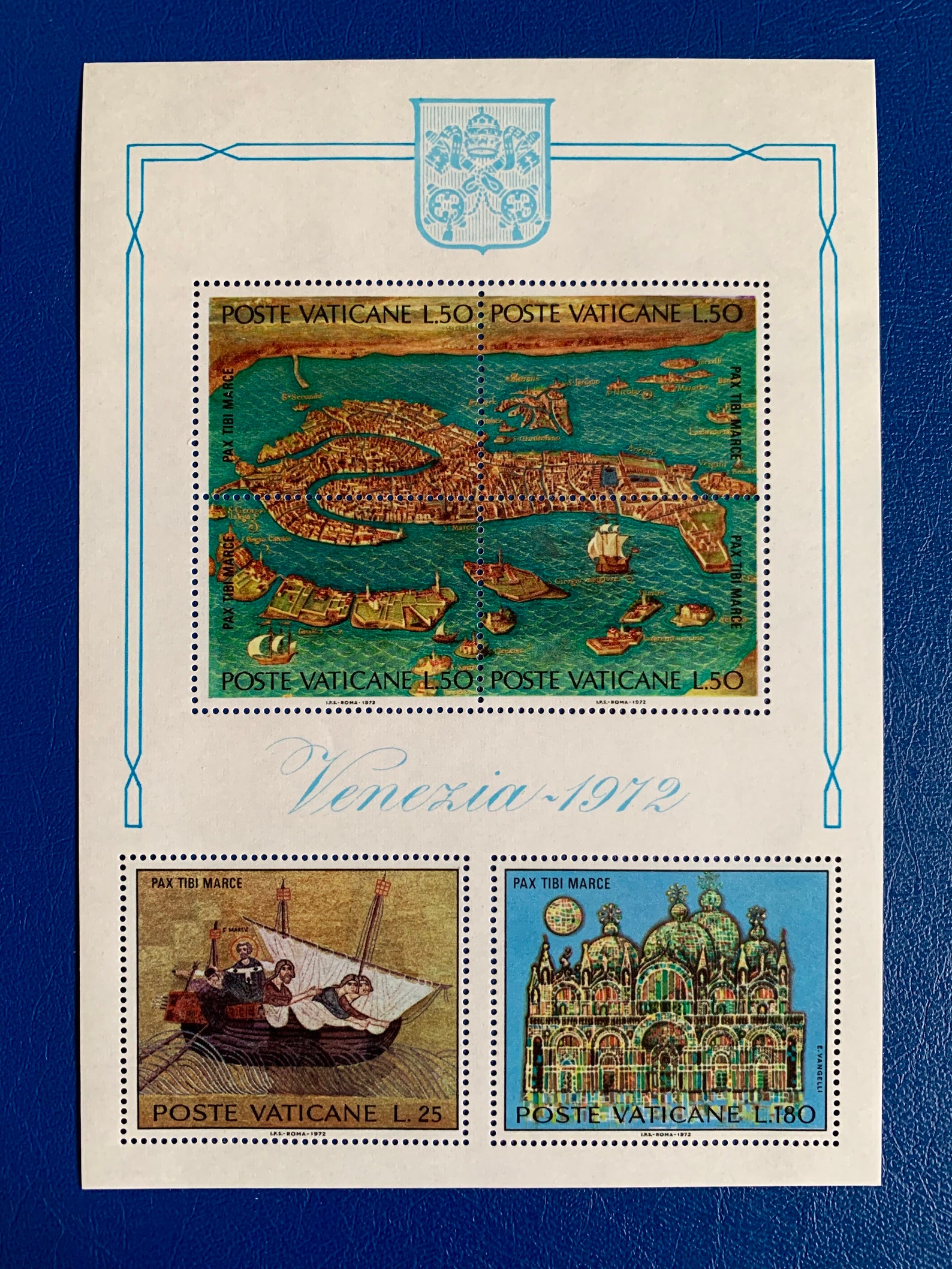 Vatican Original Vintage Postage Stamps 1972 Venice Souvenir Sheet for ...