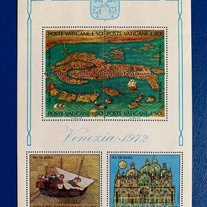 Vatican Original Vintage Postage Stamps 1972 Venice Souvenir Sheet for ...