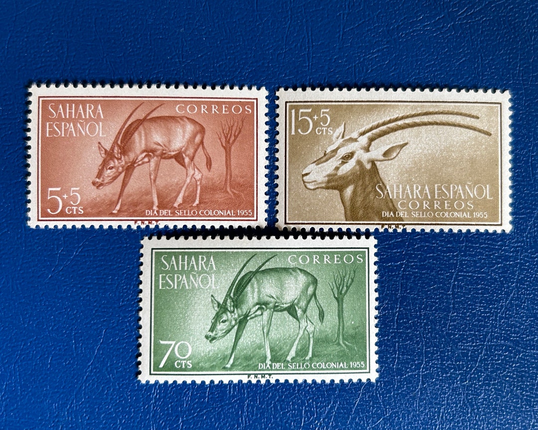 Sp. Sahara - Original Vintage Postage Stamps- 1955 - Stamp Day ...