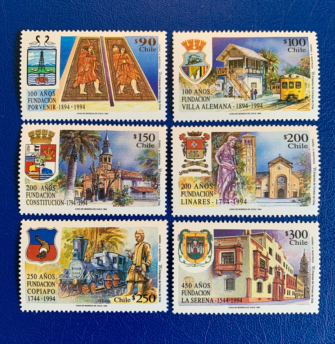 Chile Original Vintage Postage Stamps 1994 Chilean Cities for the ...