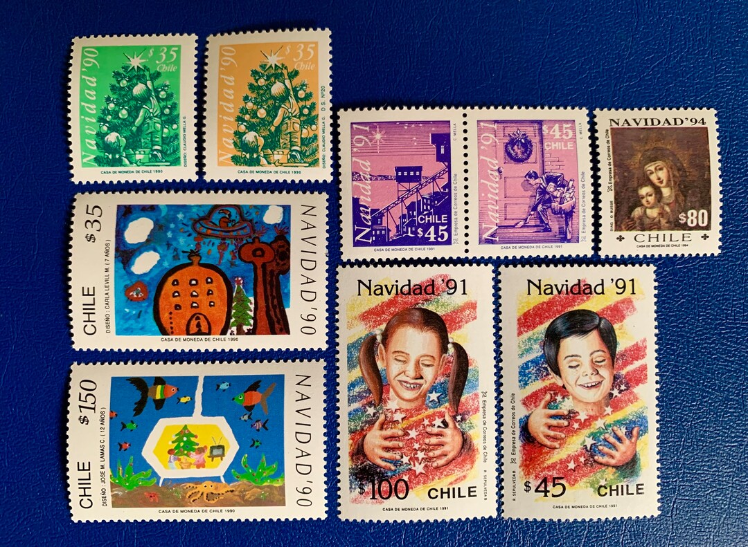 Chile Christmas Original Vintage Postage Stamps 1990s for - Etsy