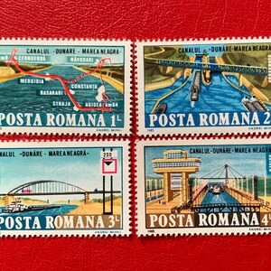 Romania Original Vintage Postage Stamps 1985 Danube-black Sea Channel ...