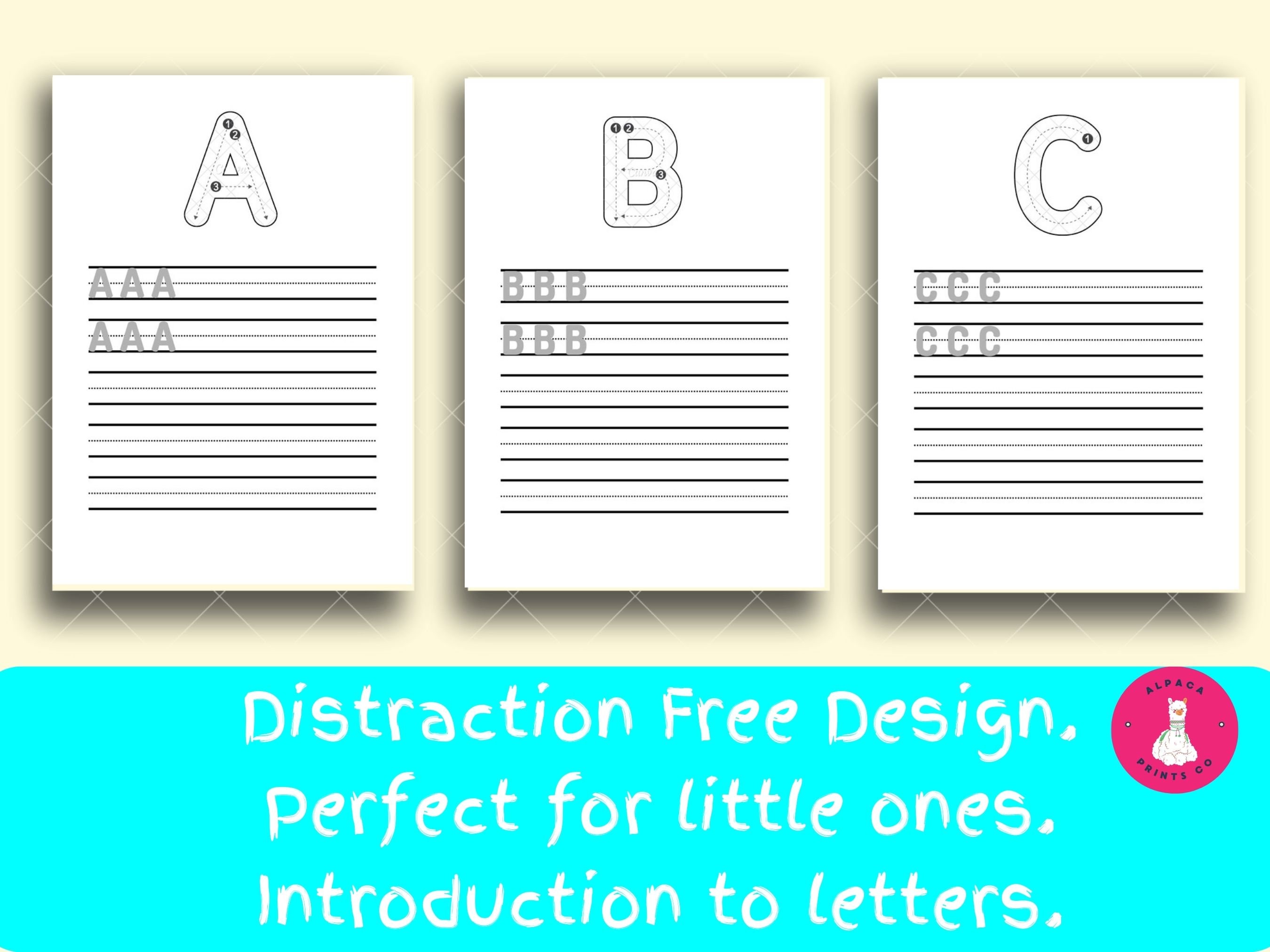 Alphabet Printable Writing Worksheet Letter Tracing Etsy UK Alphabet Printable Writing Worksheet Letter Tracing Etsy UK