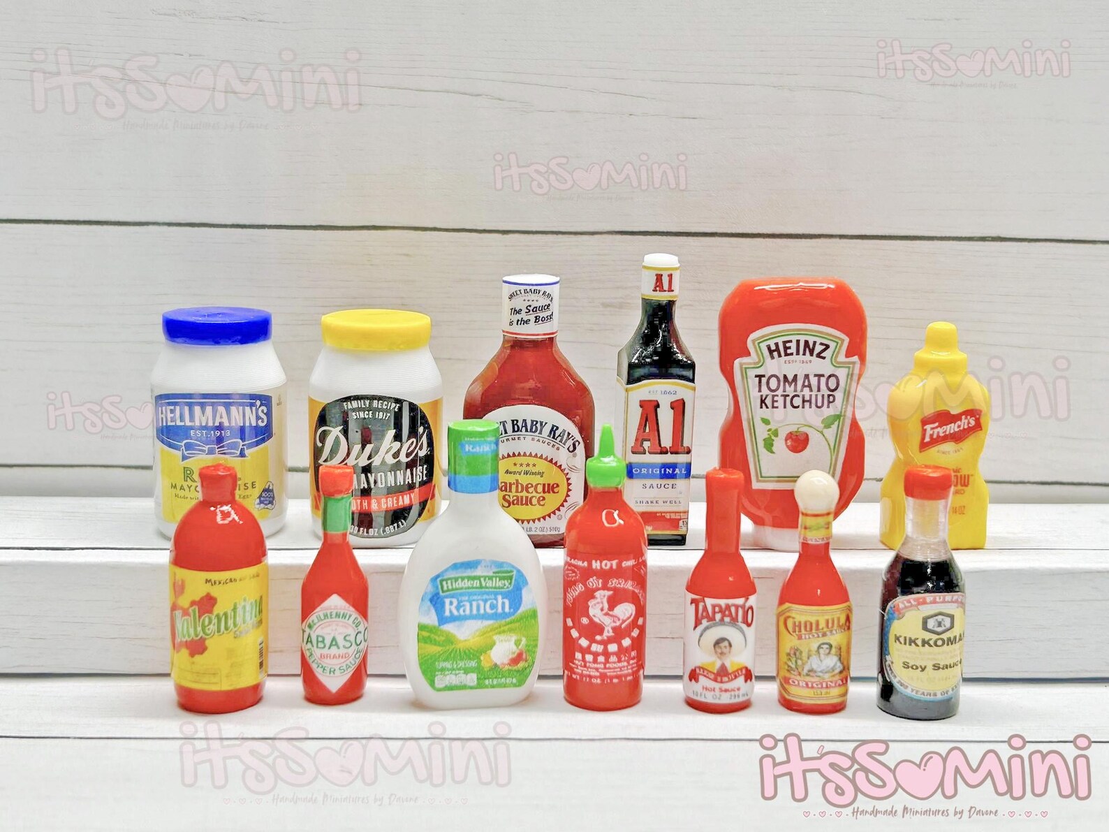Miniature 1:6 Playscale Sauce, Condiments, Hot Sauce, Mini Mayonnaise ...