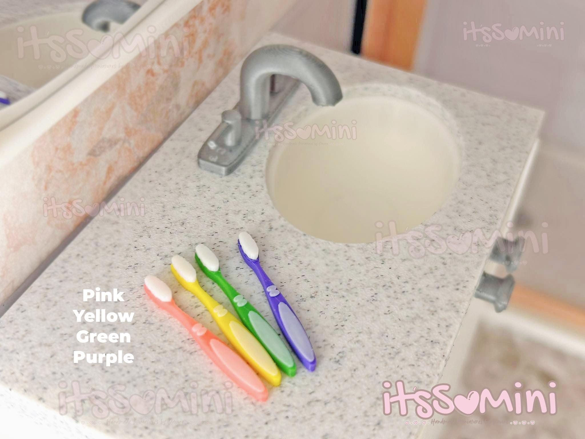 Miniature 1:6 Dollhouse Essentials Doll Toothbrush Mini Toothpaste ...