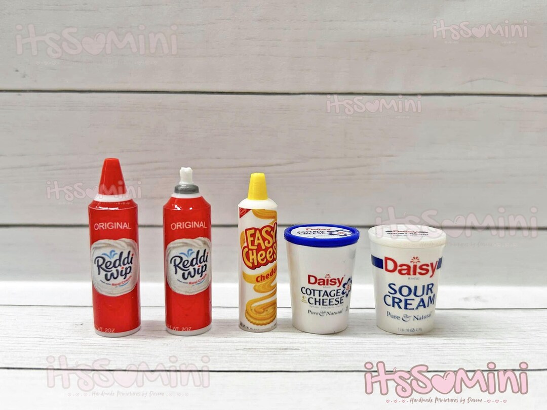 Miniature 1:6 Dollhouse Groceries Doll Sour Cream Mini Whip Cream Mini ...