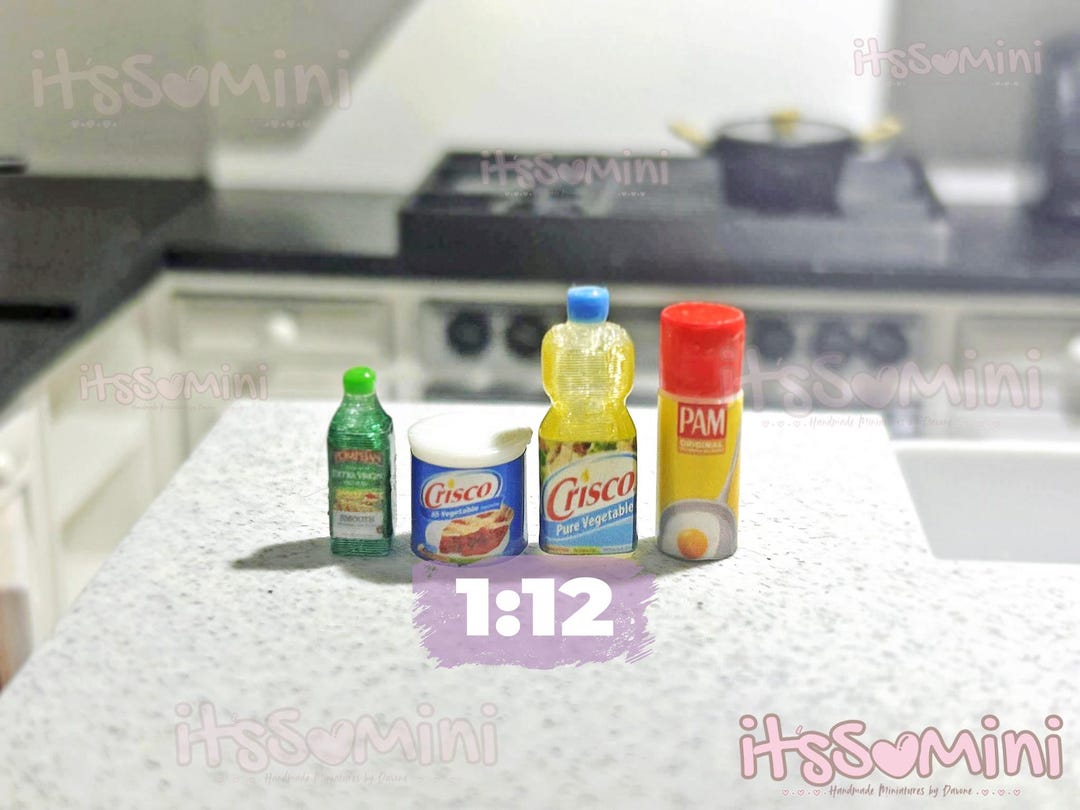 Miniature 1:12 Dollhouse Groceries Vegetable Oil Doll Cooking Mini Food ...