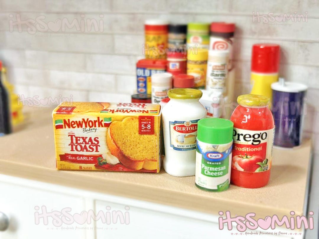 Miniature 1:6 Pasta Sauce Dollhouse Food Miniature Grocery Mini Alfredo ...