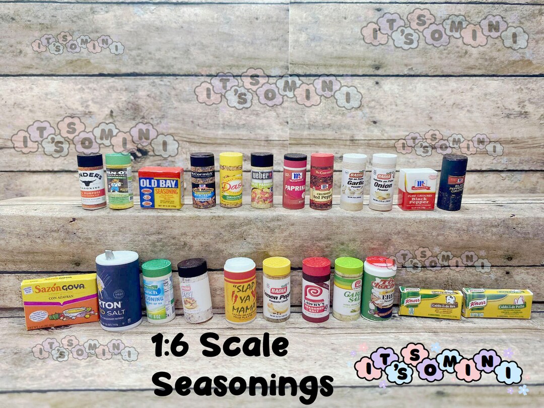 Miniature 1:6 Seasonings Playscale Doll House Food, Spices, Seasonings ...