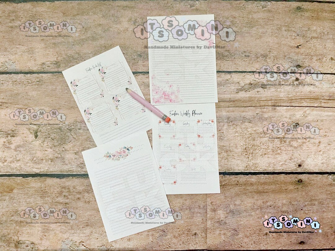 Miniature Stationary Mini Paper Miniature Pencil Miniature - Etsy