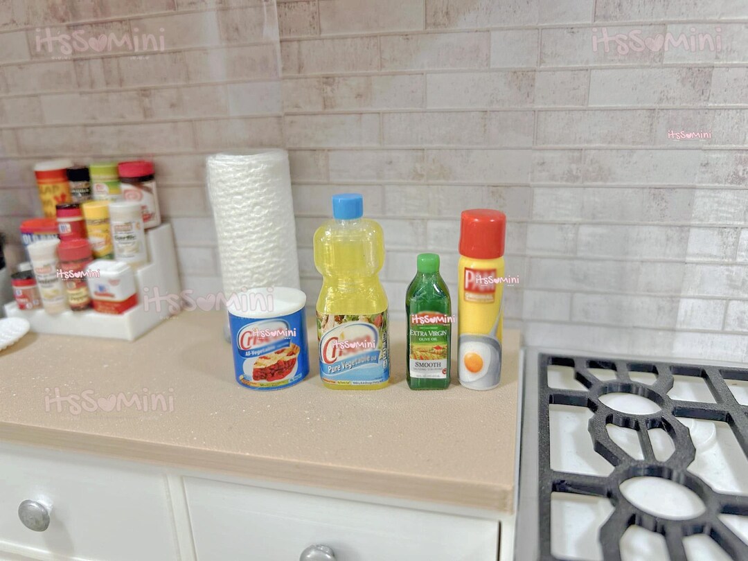 Miniature 1:6 Cooking Oils Mini Olive Oil Miniature Cooking Dollhouse ...