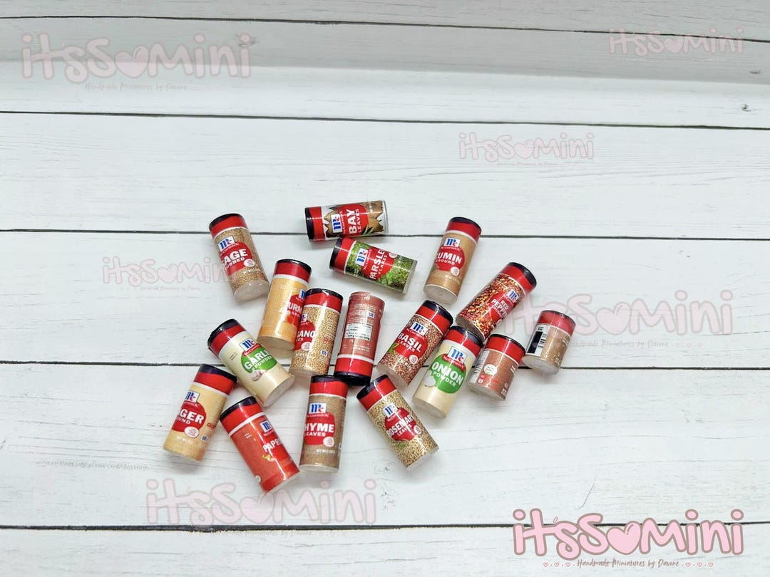 Miniature 1:6 Dollhouse Seasonings Herbs Doll Groceries Doll Pretend ...