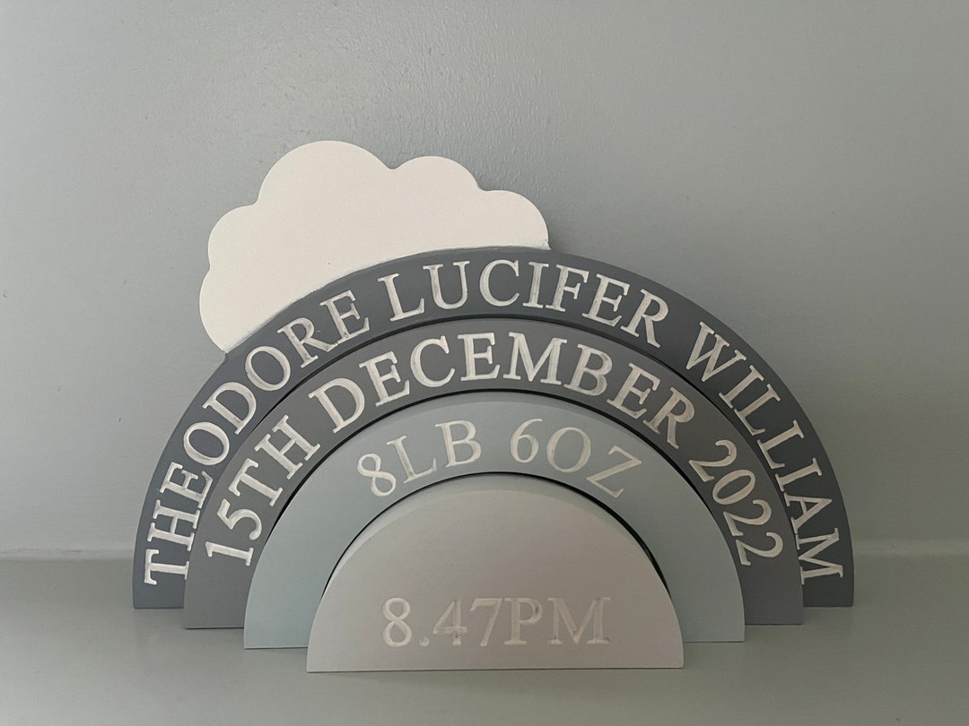 Engraved Stacking Rainbow & Cloud - Etsy