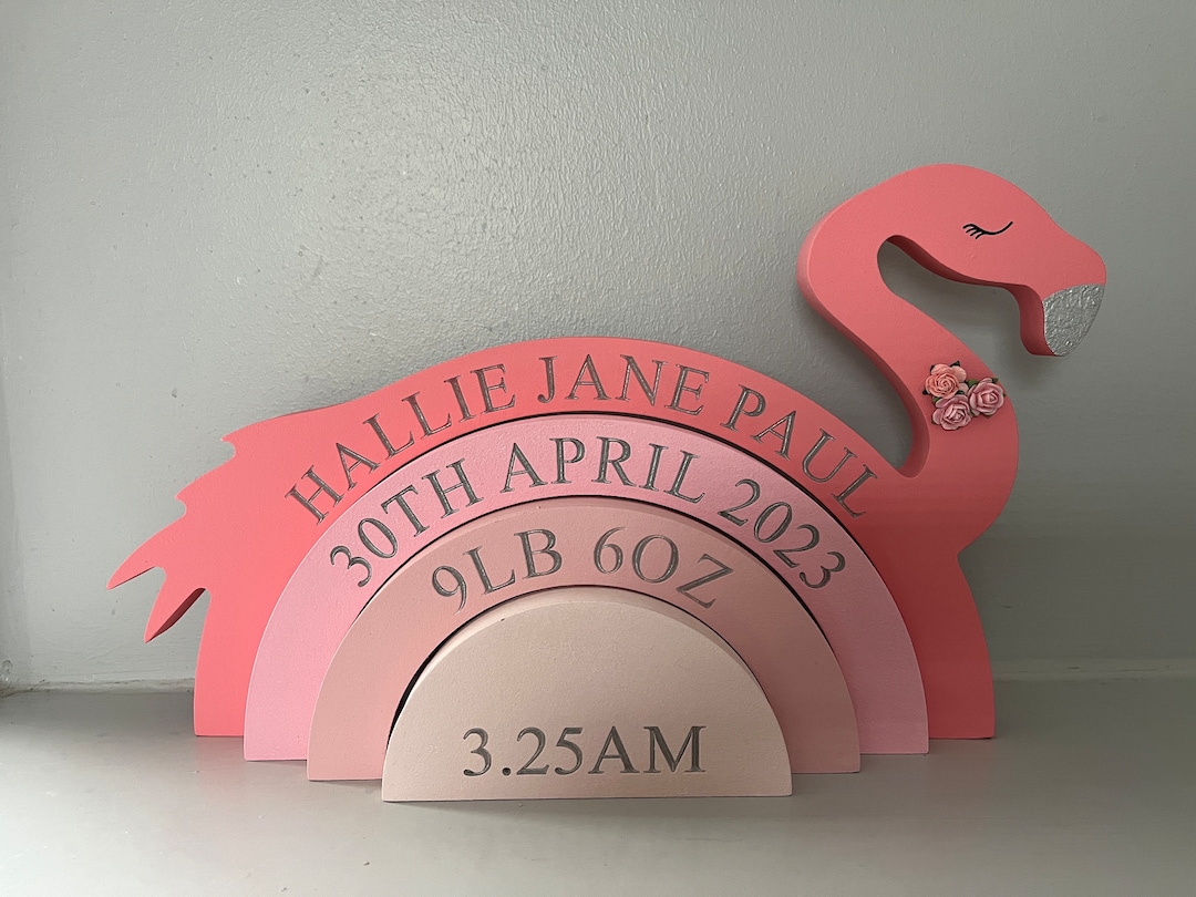 Engraved Stacking Flamingo - Etsy