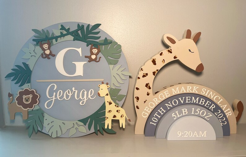 Jungle Initial & Name Plaque - Etsy UK