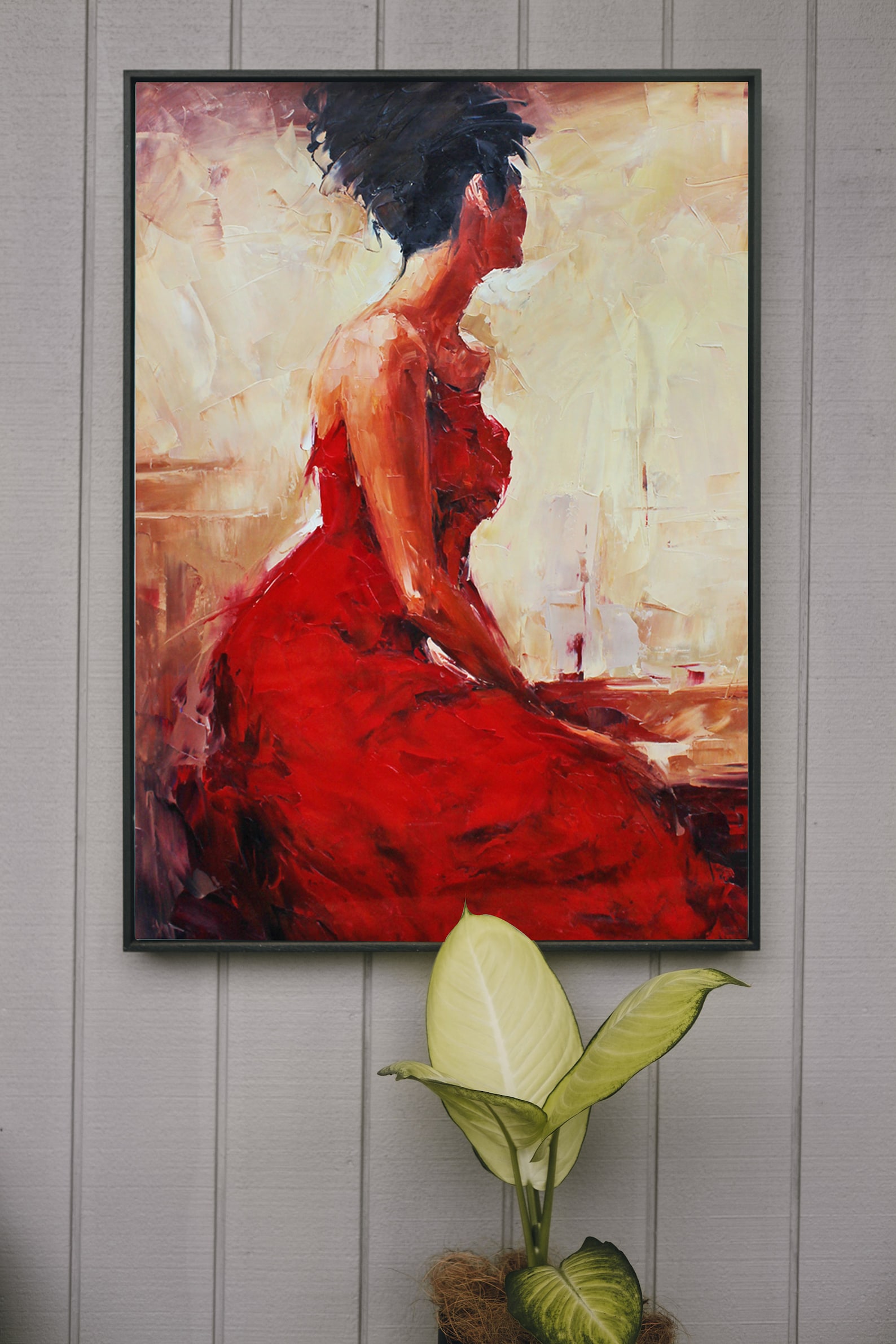 CUSTOM Art Painting, Back View Painting, Original Oil Art on Vertical ...