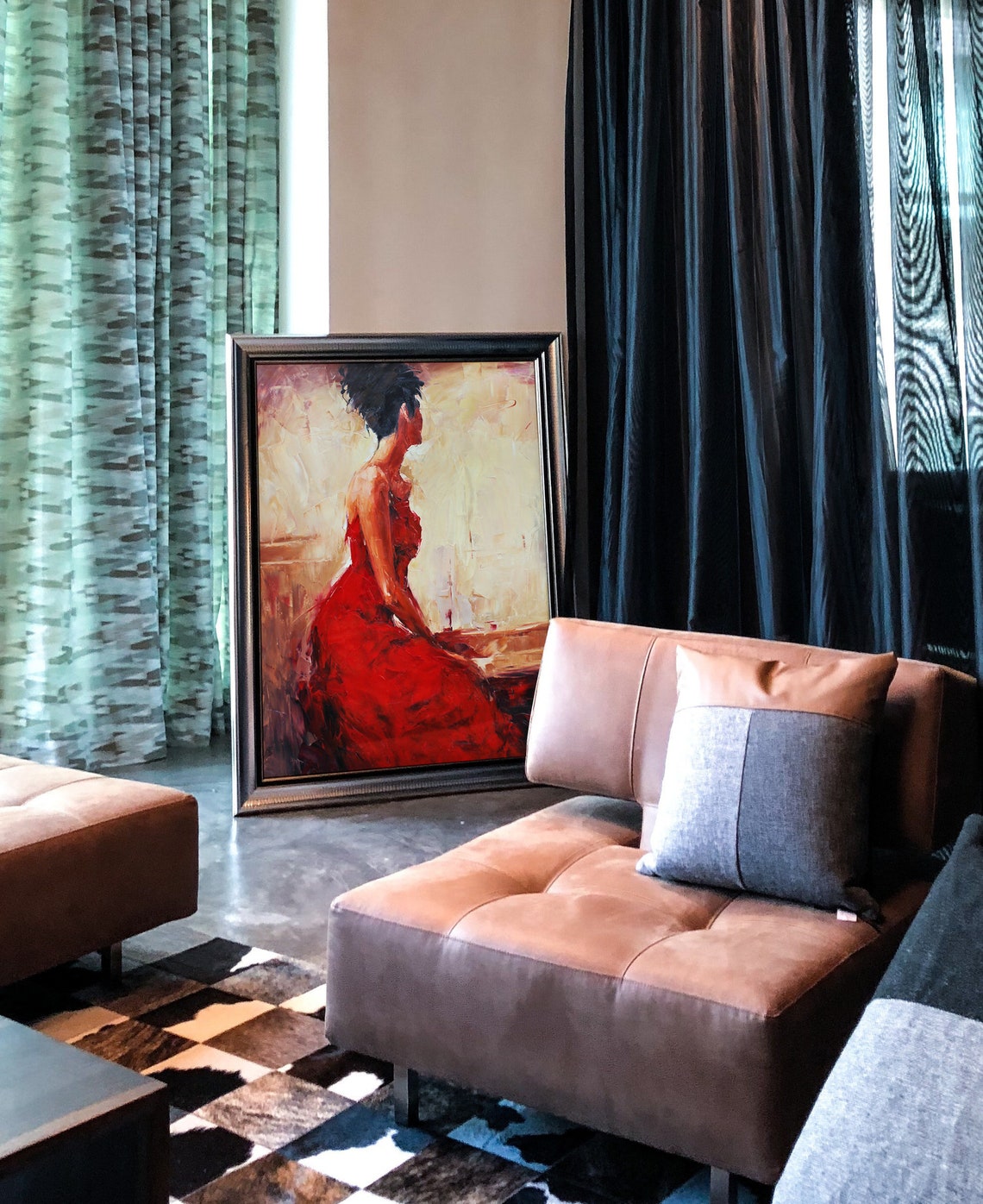 CUSTOM Art Painting, Back View Painting, Original Oil Art on Vertical ...