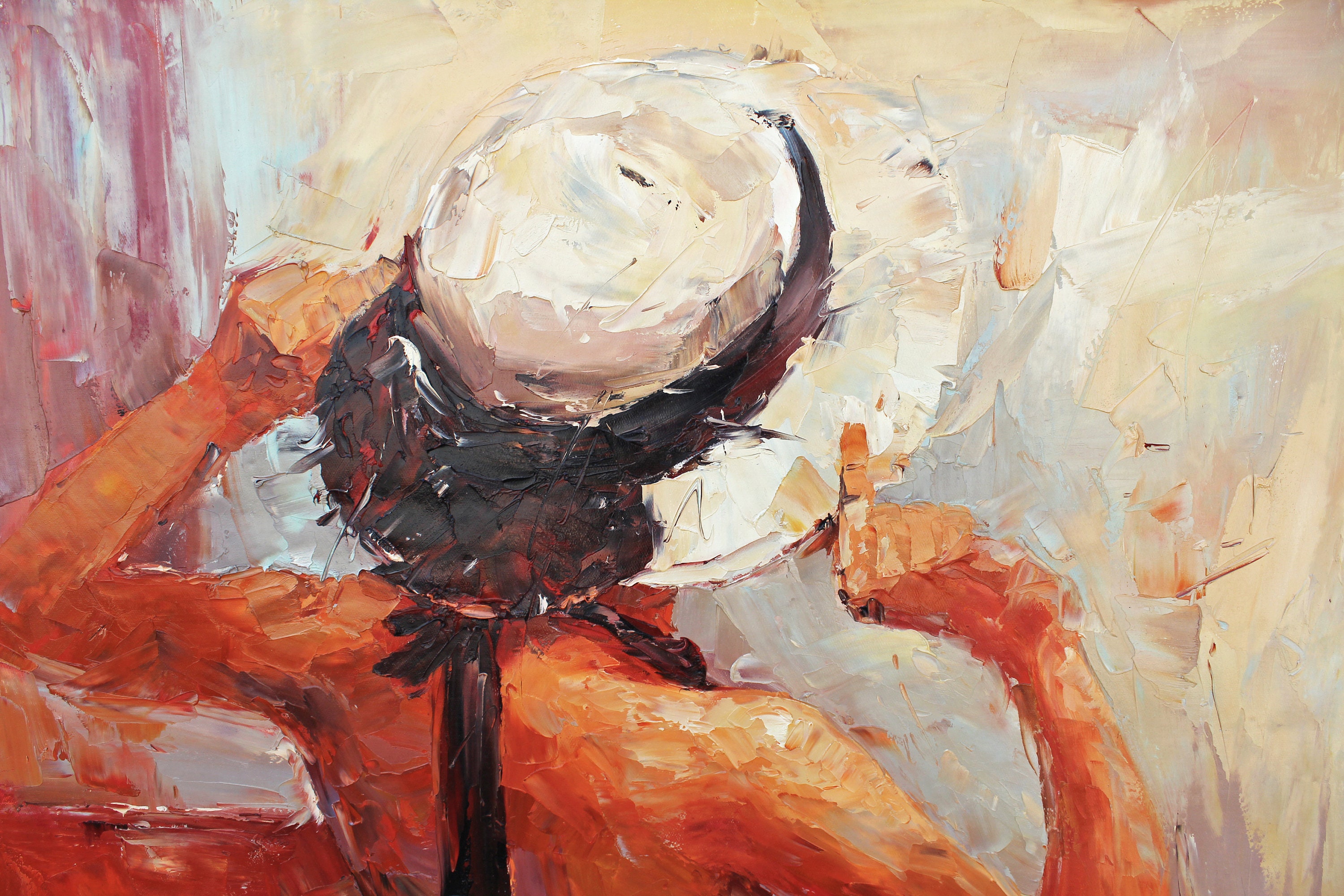 CUSTOM Art Painting, Back View Painting, Original Oil Art on Vertical ...