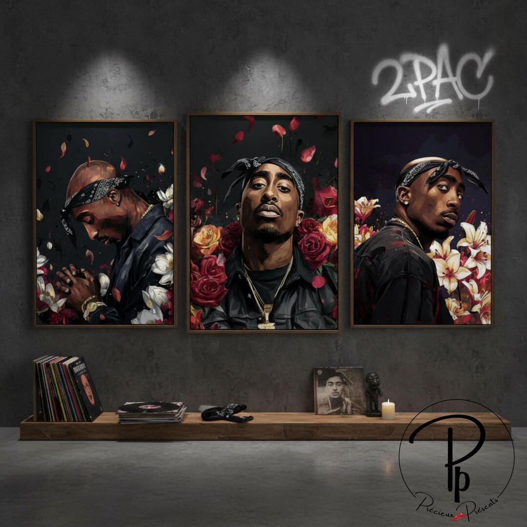 Triptych Num. 2pac "rebirth of an Icon" – Set of 3 Ill. Street Art ...