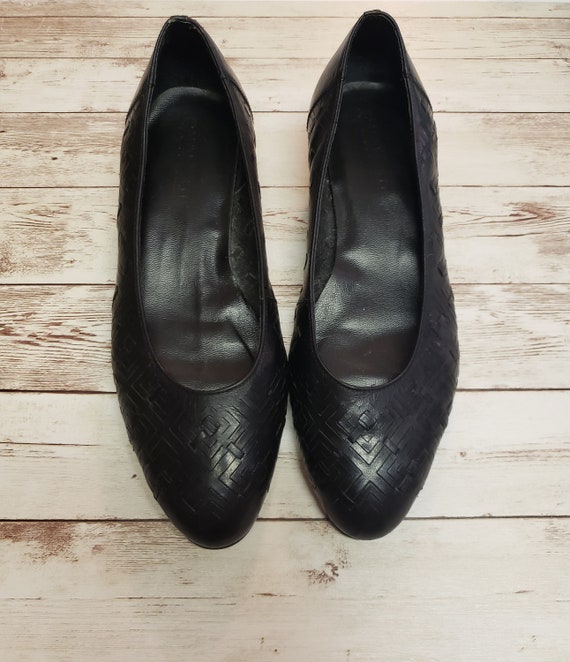 Vintage black leather ballet - Gem
