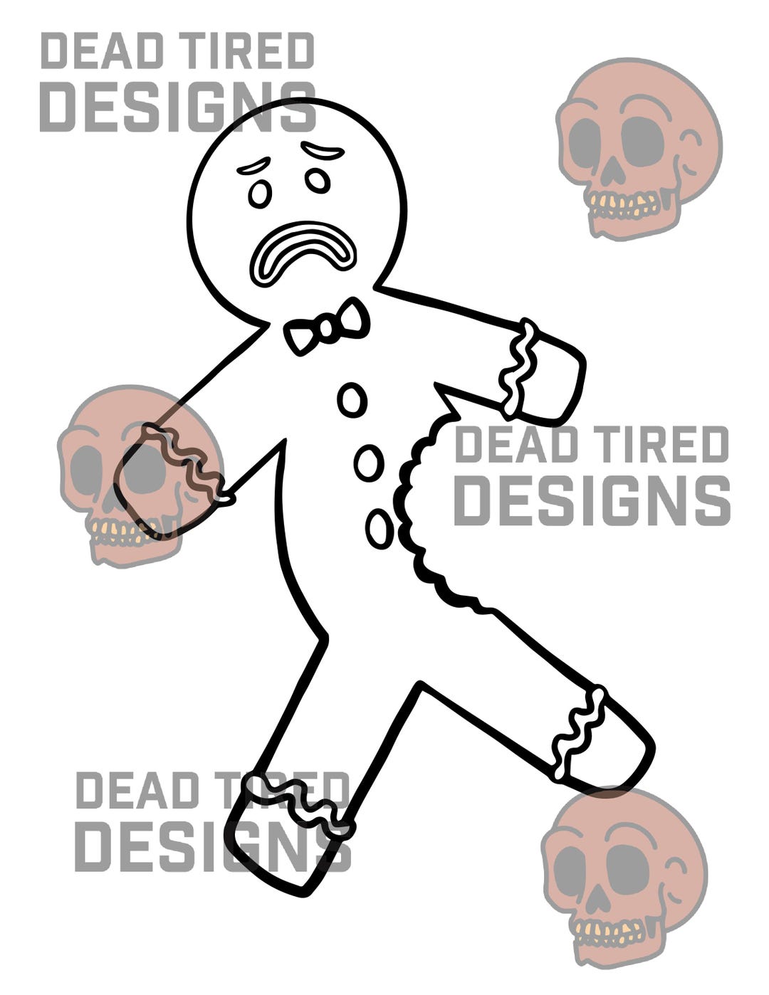 Bitten Gingerbread SVG, Gingerbread SVG, Christmas SVG, Dead Tired ...