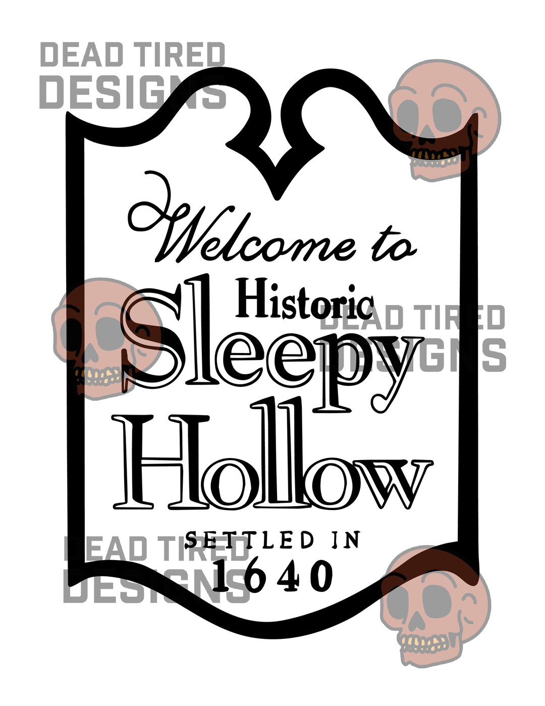 Sleepy Hollow Sign SVG, New York SVG, Halloween SVG, Dead Tired Designs ...