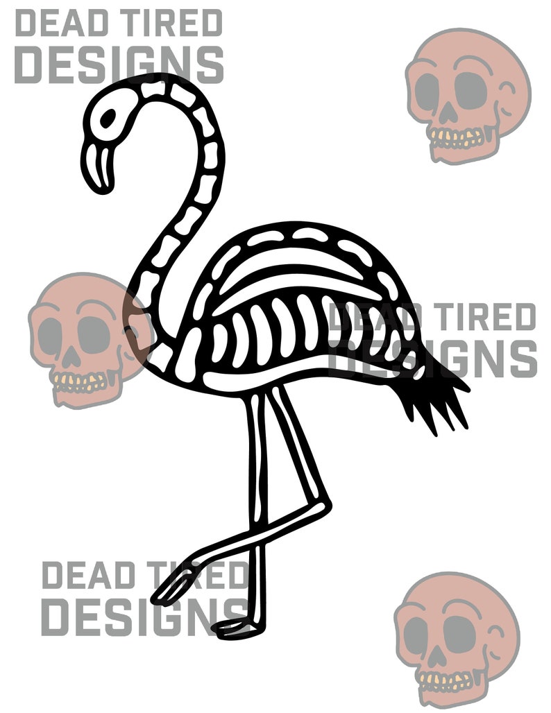 Flamingo Skeleton SVG, Summer SVG, Dead Tired Designs - Etsy