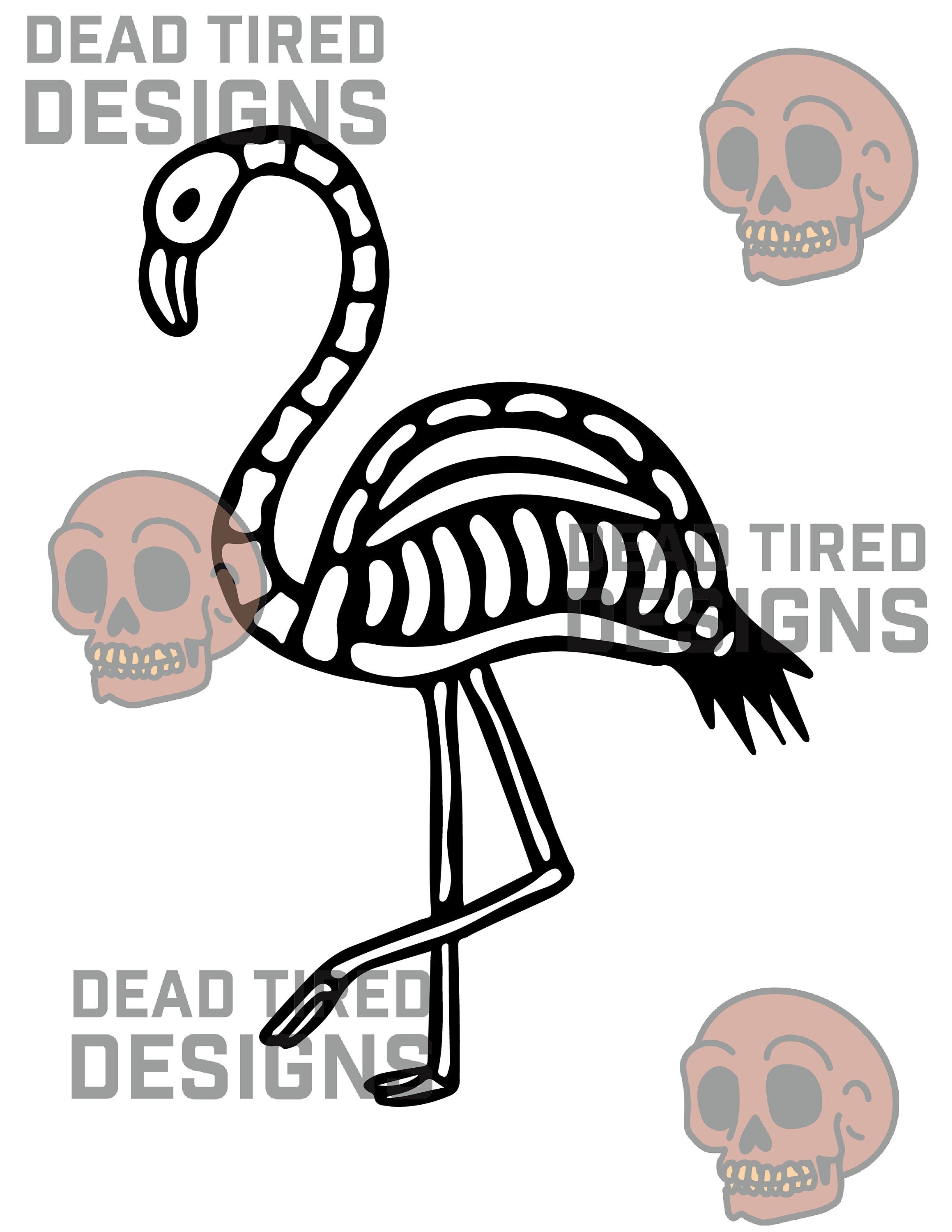 Flamingo Skeleton SVG, Summer SVG, Dead Tired Designs - Etsy