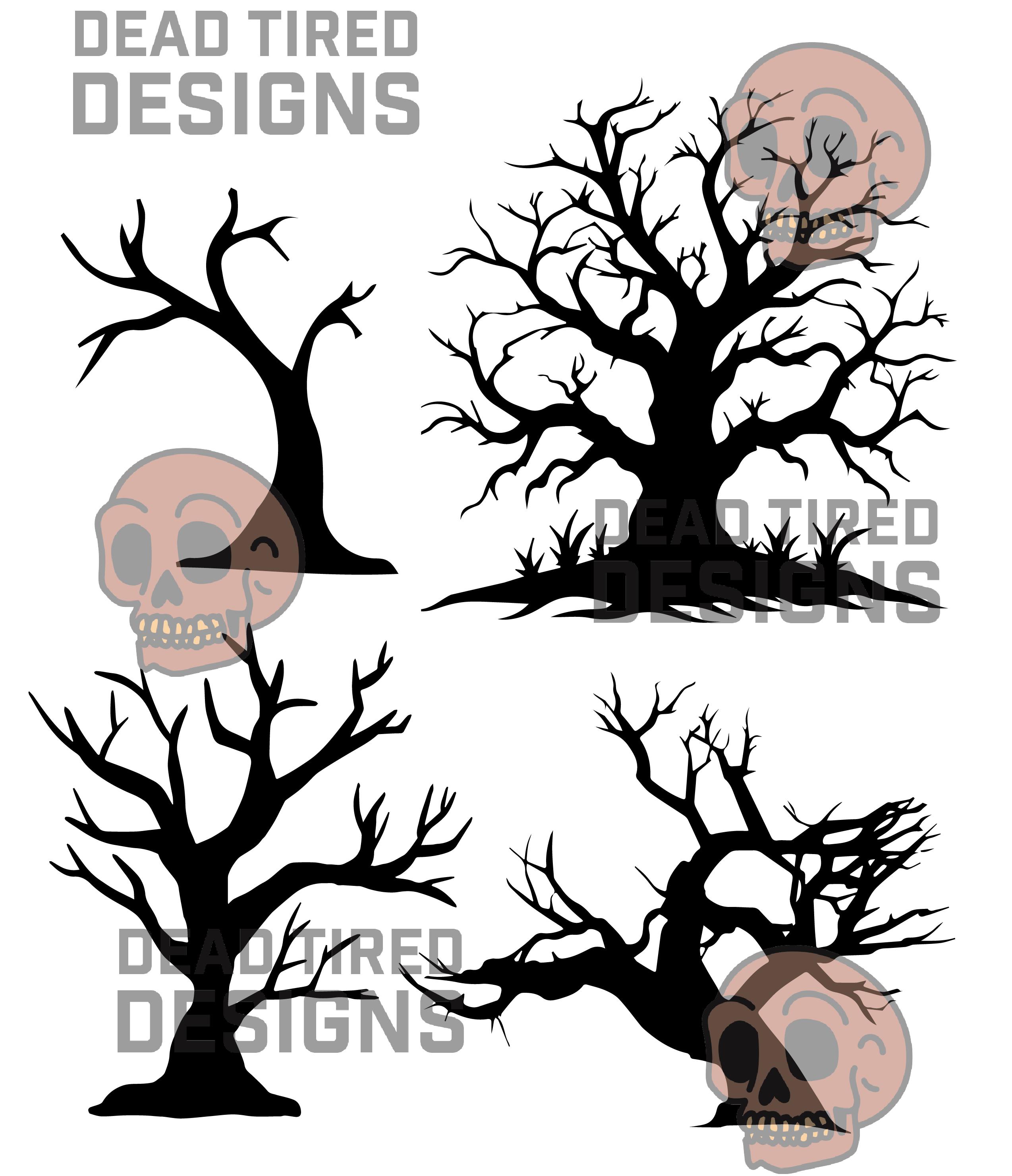 Spooky Trees SVG, Tree Sheet SVG, Halloween SVG, Dead Tired Designs - Etsy
