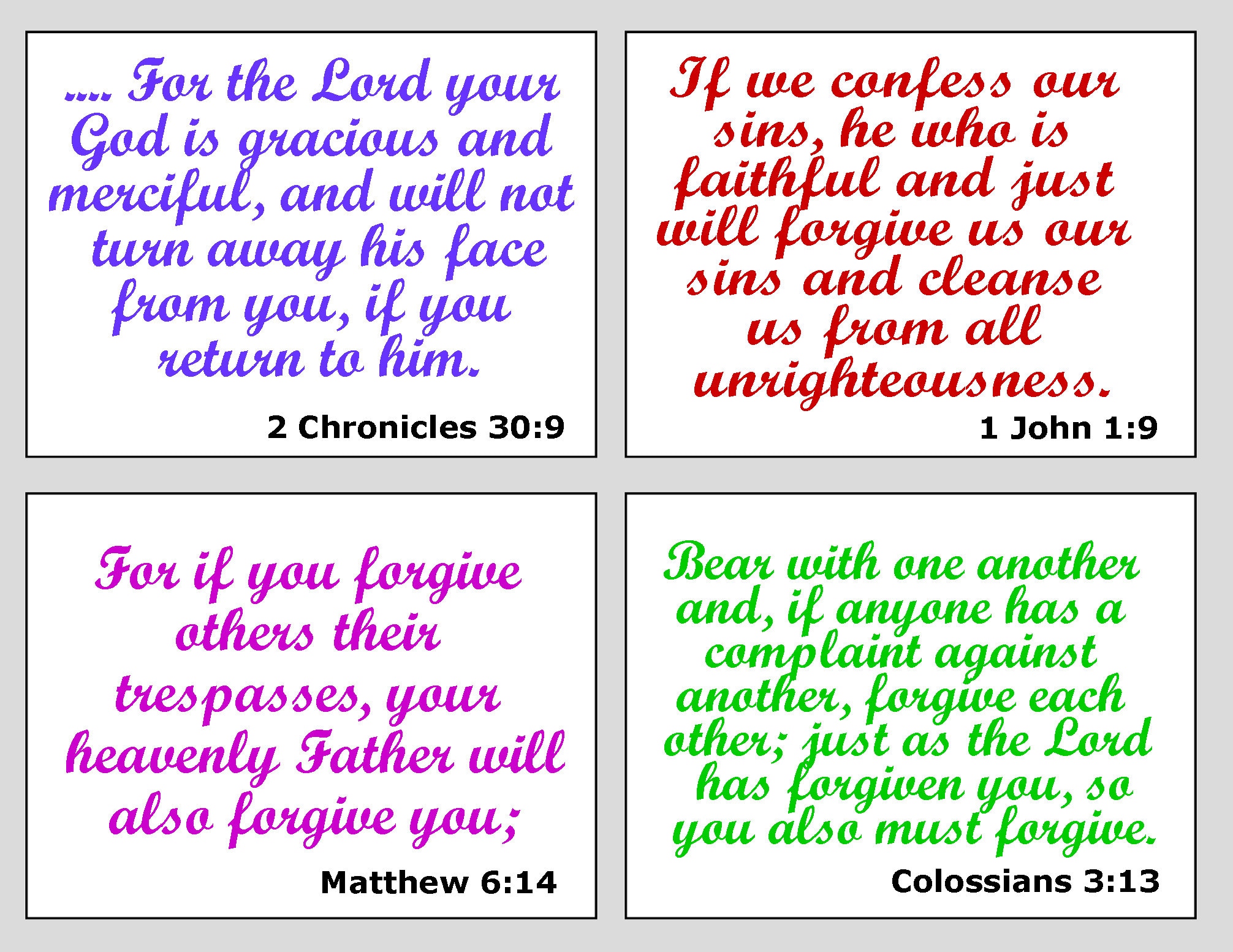 4 Bible Verse Cards to Read When You Need to Forgive/be Forgiven ...