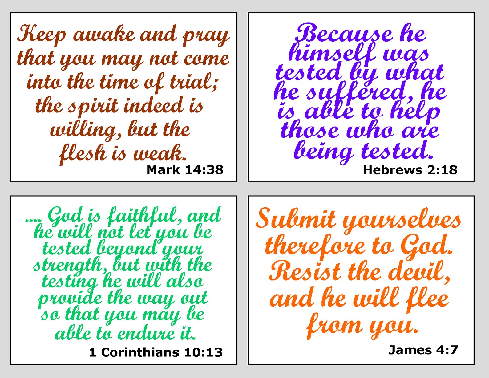 4 Bible Verse Cards to Read When Faced With Temptations, Digital ...