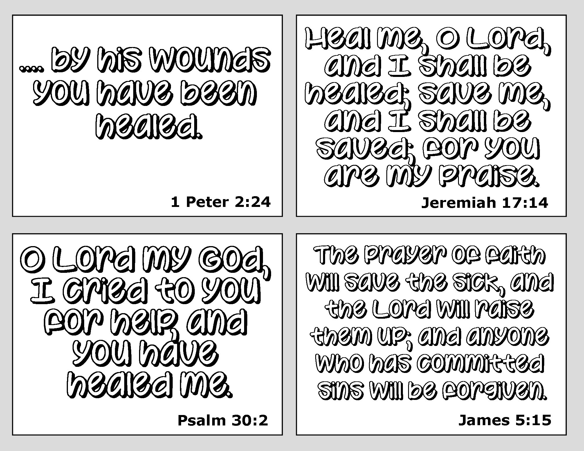 4 Bible Verse Cards to Read When You're Sick/need Healing, Digital ...