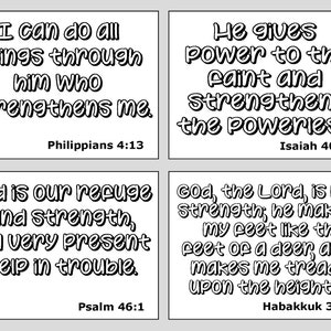 4 Bible Verse Cards to Read When You Need Strength, Digital Printable ...