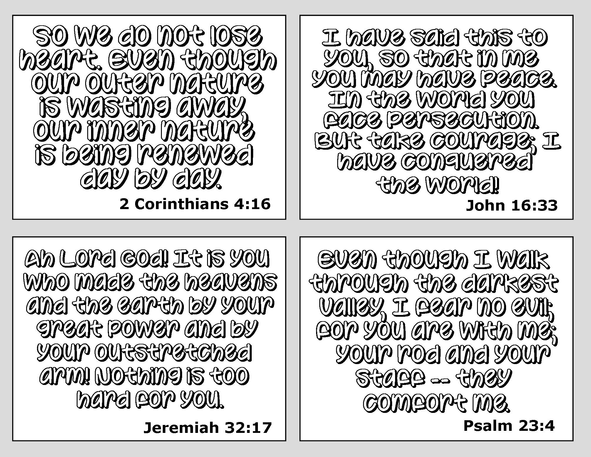 4 Bible Verse Cards to Read When Discouraged, Digital Printable ...