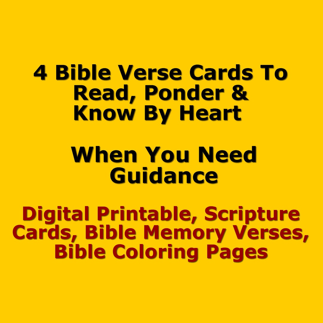 4 Bible Verse Cards to Read When You Need Guidance, Digital Printable ...