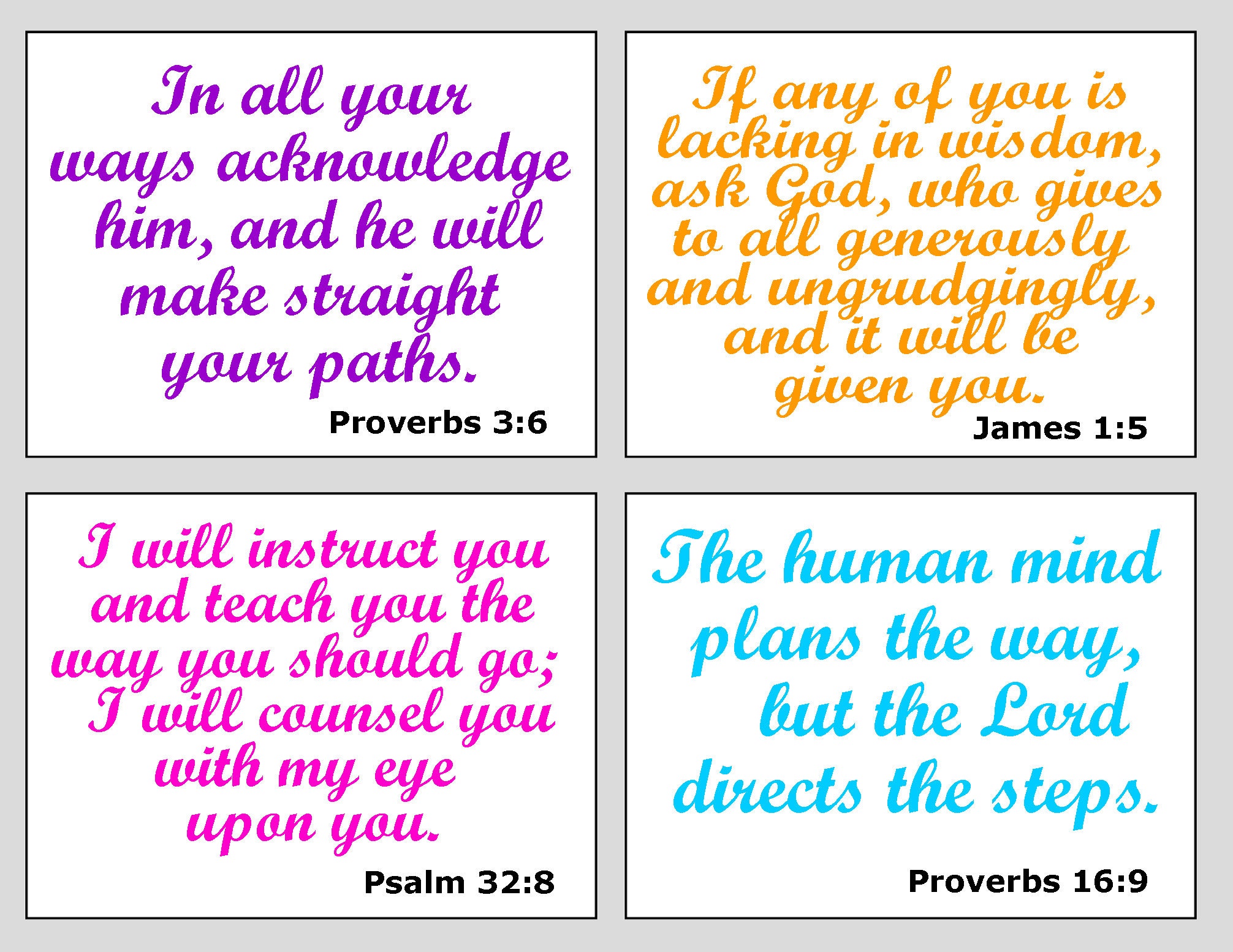 4 Bible Verse Cards to Read When You Need Guidance, Digital Printable ...