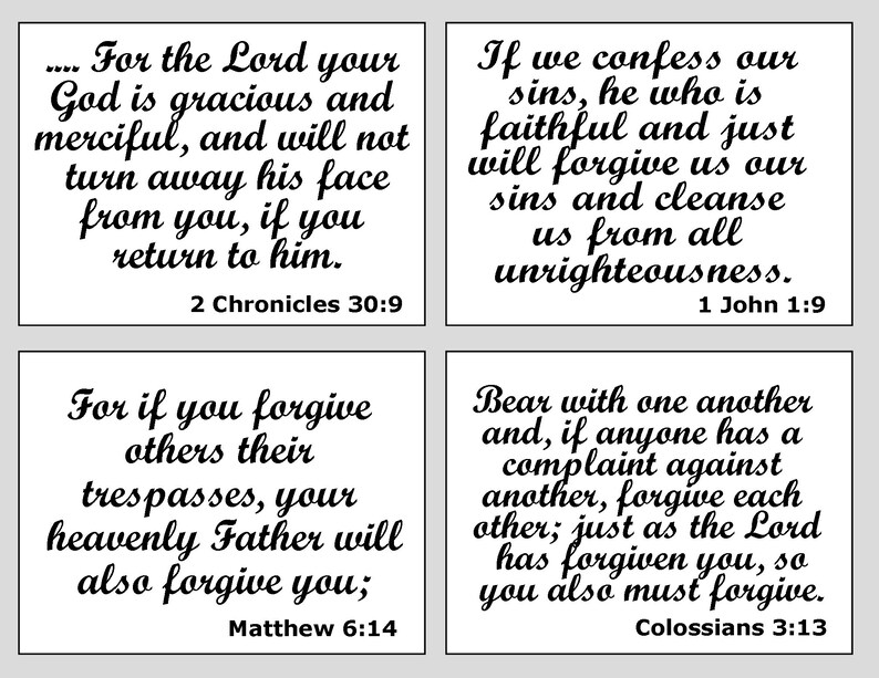 4 Bible Verse Cards to Read When You Need to Forgive/be Forgiven ...