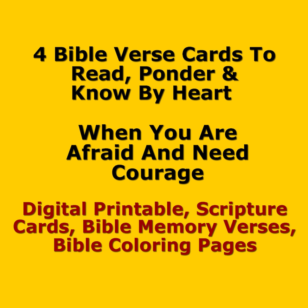 4 Bible Verse Cards to Read When You're Afraid, Digital Printable ...