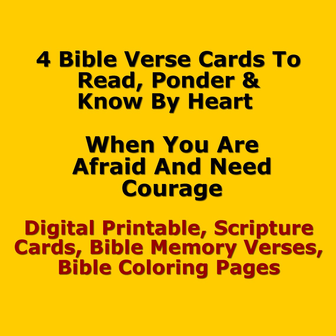 4 Bible Verse Cards to Read When You're Afraid, Digital Printable ...