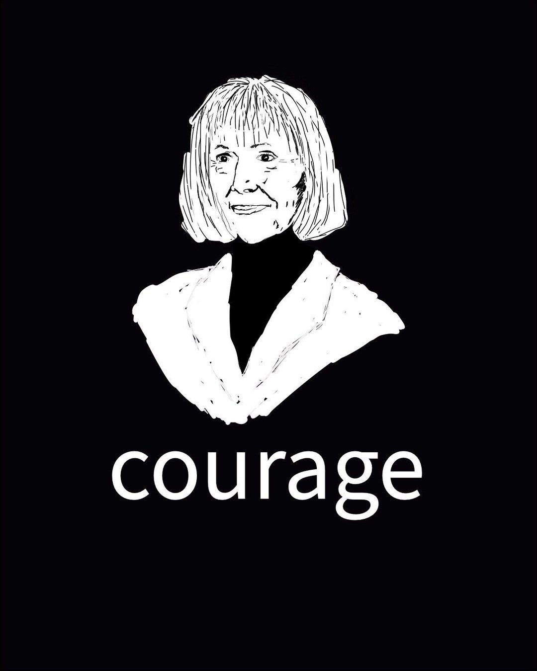 Courage, Art Print of Hand Drawn Drawing Supporting Women Empowerment ...