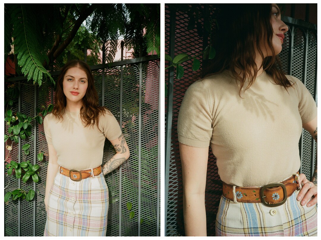 Vintage 1960s 60s Pendleton 100% Virgin Wool Short Sleeve Oatmeal Snickerdoodle Ribbed Blouse - Etsy