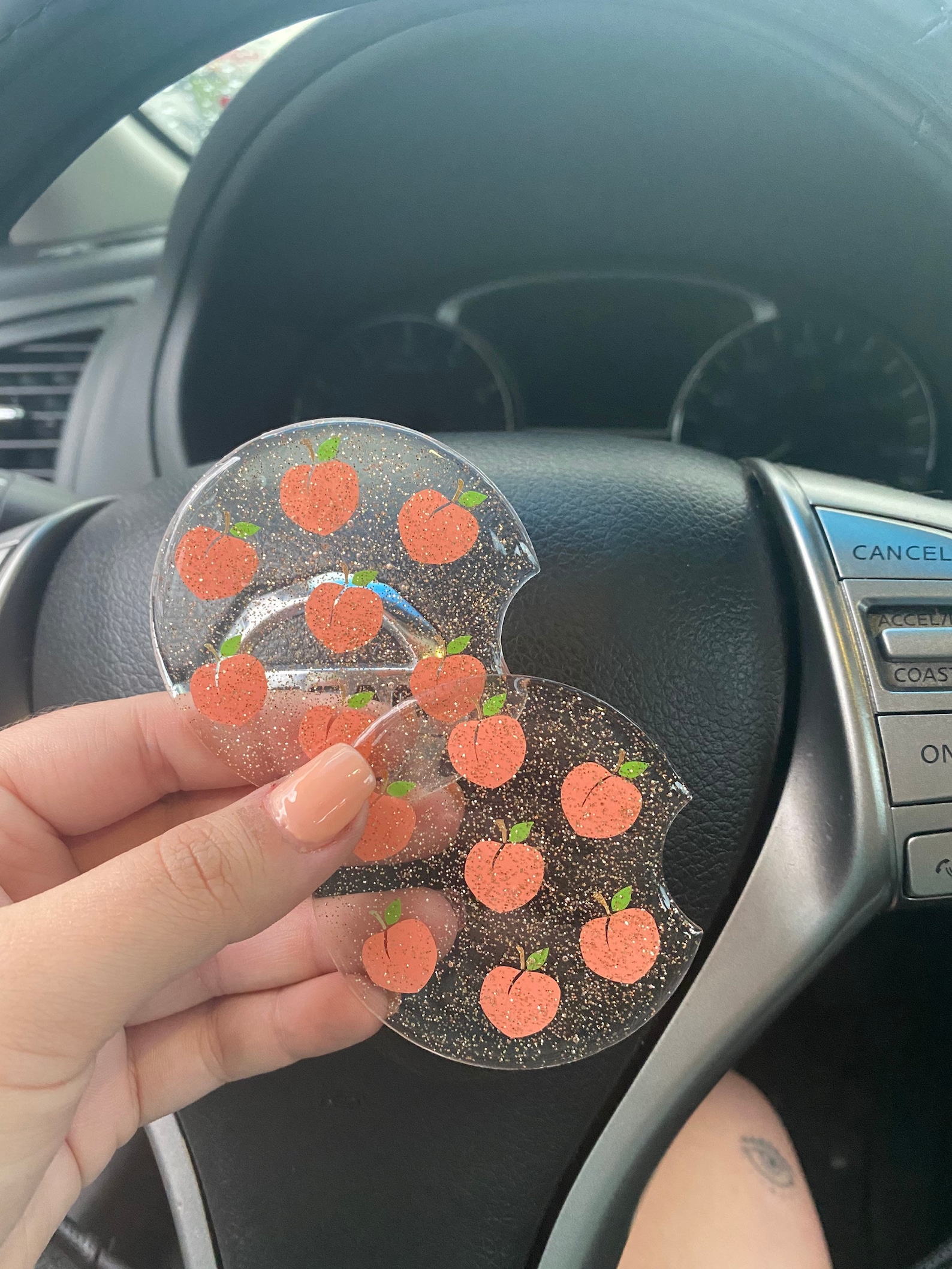 PREORDER Car Coasters Peach Car Coaster Set of 2 Car - Etsy